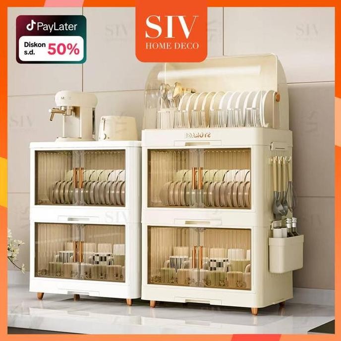 Jual SIV Rak Piring Plastik Tertutup Rak Pengering Piring Lipat Rak ...