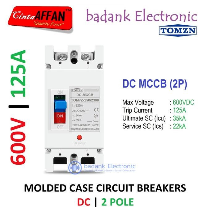 Jual NEW MCCB DC 2P 125A 600V Molded Case Circuit Breaker Panel Surya ...