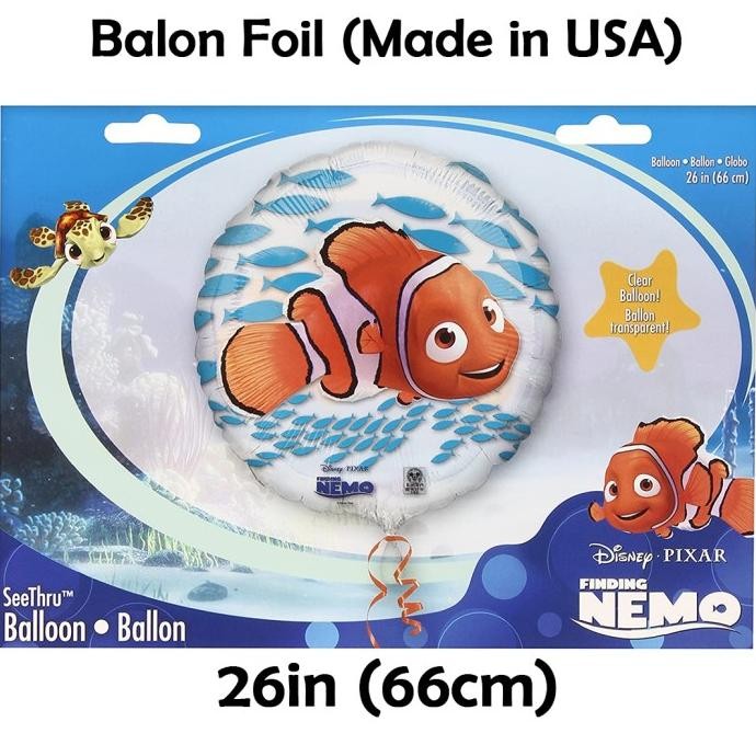 Jual Buruan serbu] Balon Foil Finding Nemo See Thru 26in Made In USA / Balloon Ikan | Shopee ...