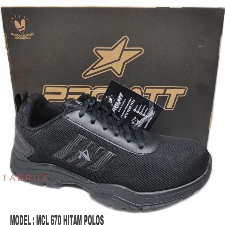 Jual SDR- Baru Sepatu PRO ATT Hitam Polos Sepatu Tali Sneaker PRO ATT Sepatu Anak Sepatu Dewasa ...