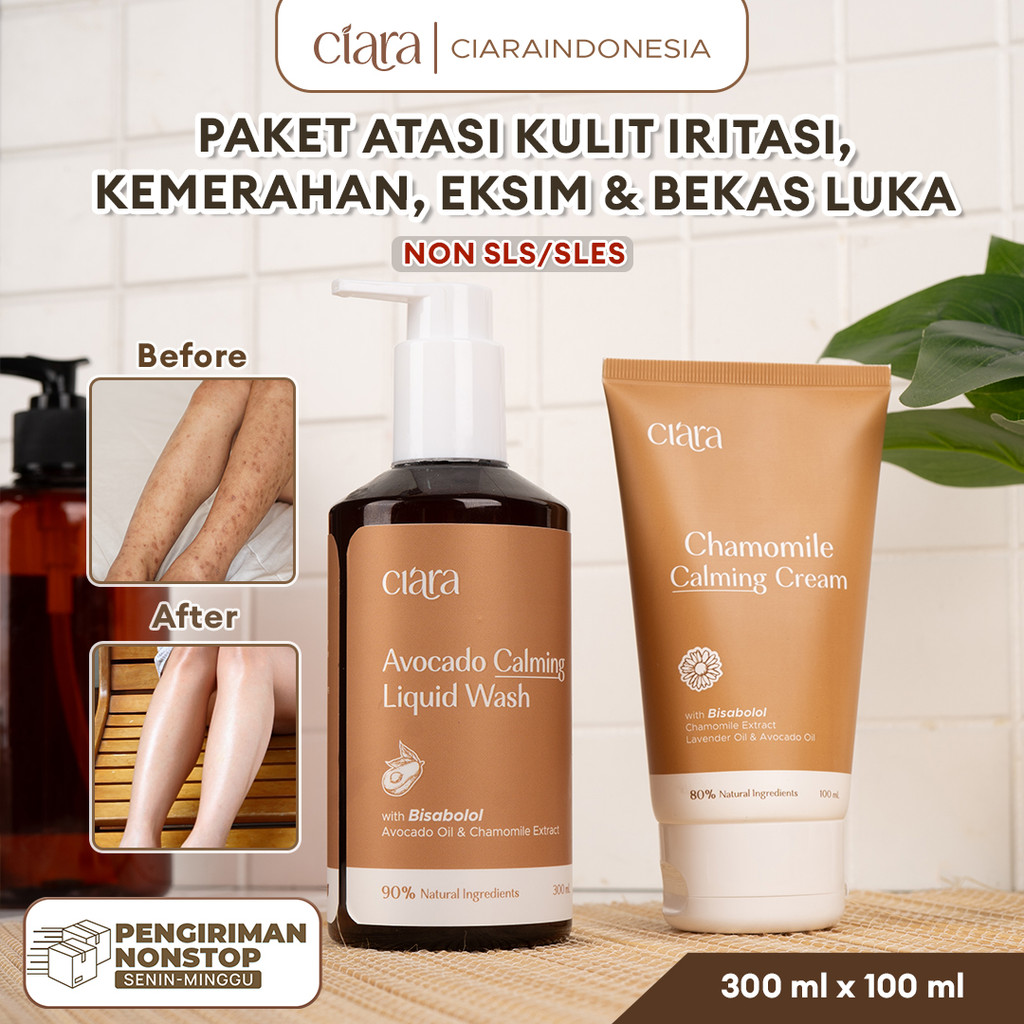 Jual Ciara Avocado Calming Liquid Wash X Chamomile Calming Cream Luka ...