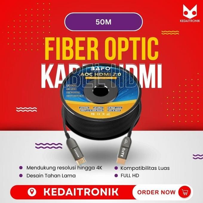 Jual HARGA DISC - Original Kabel HDMI Fiber Optic BAFO 50M Cable 50 ...