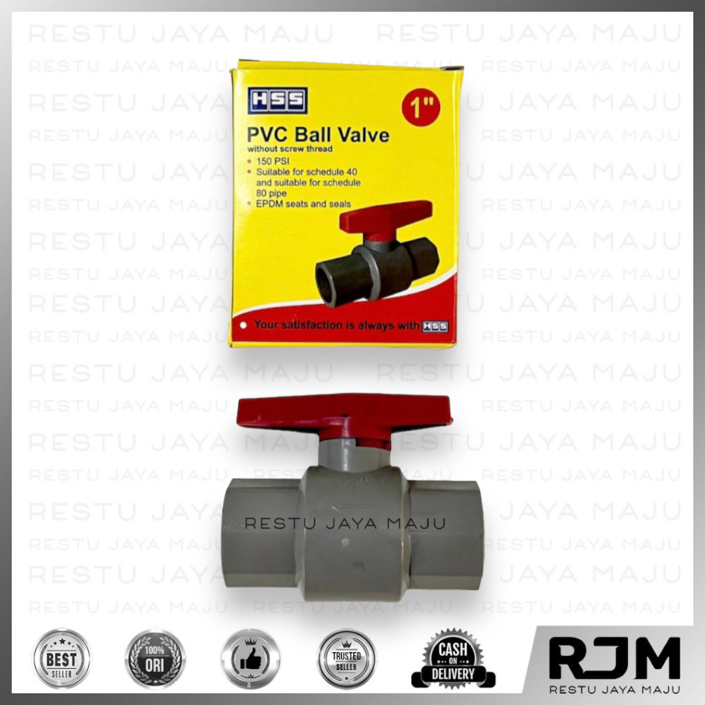 Jual HSS Ball valve PVC 1/2 3/4 1 " inch Stop Kran Air Plastik rj | Shopee Indonesia