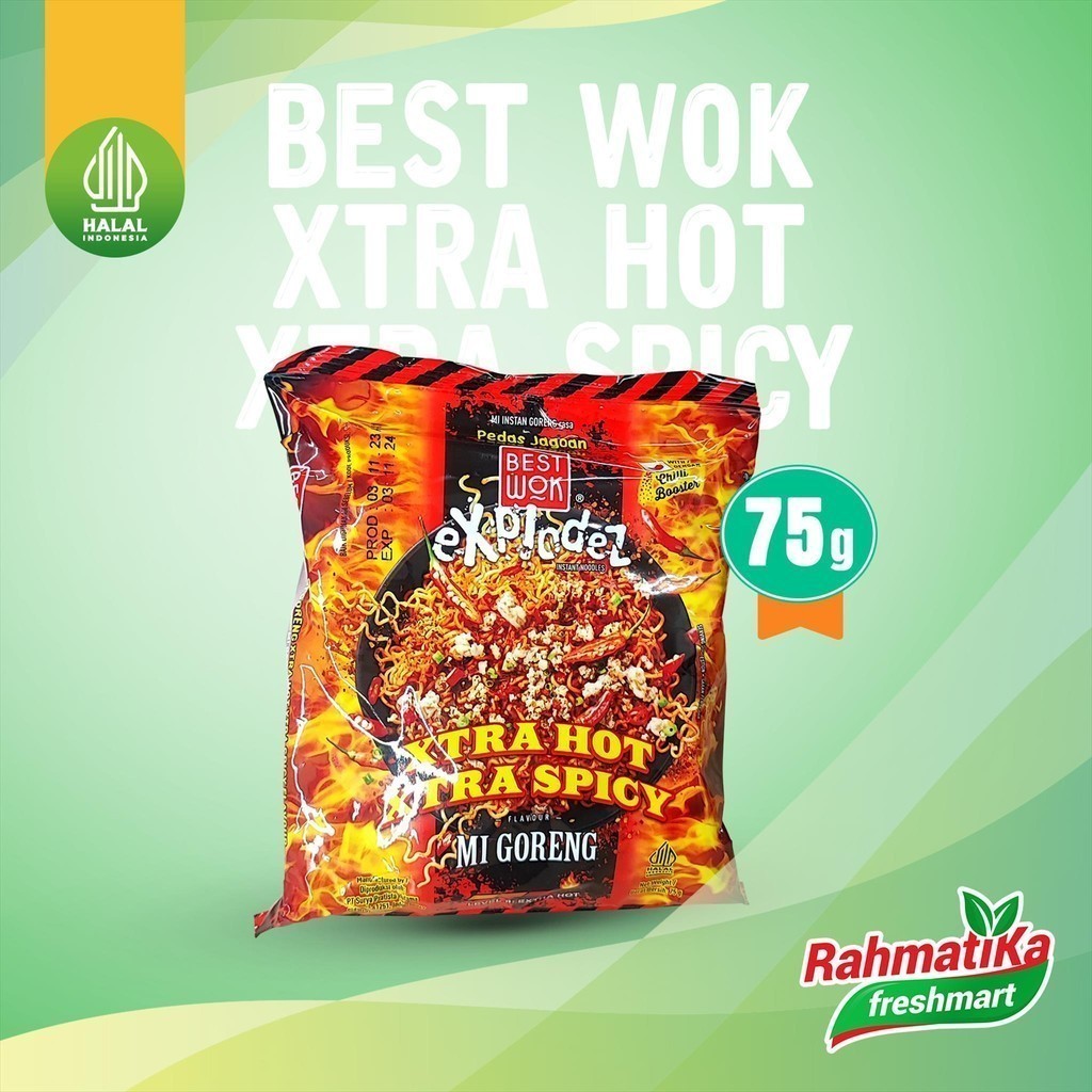 Jual Best Wok Mi Goreng Explodez Extra Hot & Spicy Mie Pedas 80 gram ...