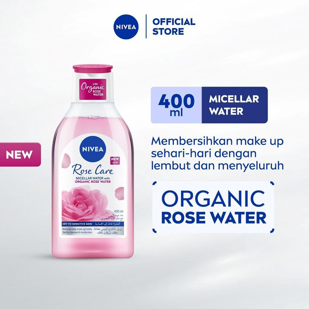 Jual [Cuci Gudang] NIVEA Micellar Water Rose Care 400ml - Membersihkan ...