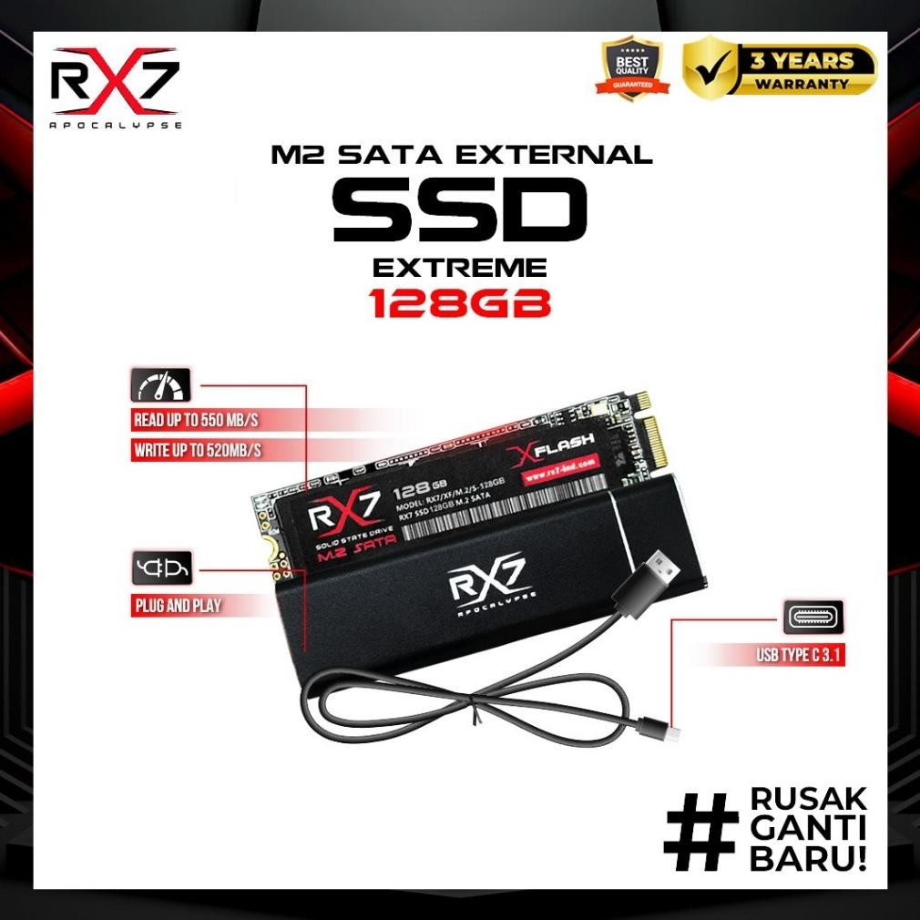 Jual Ssd M2 Sata External 128Gb Rx7 / Enclosure M2 Sata + M2 Sata 128Gb ...