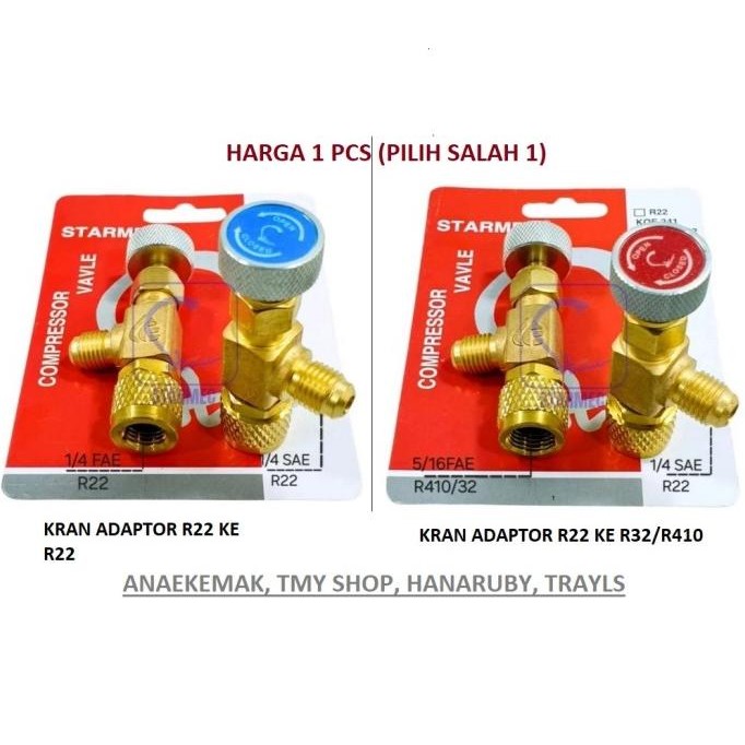 Jual 1 PCS Premium kran charging valve adaptor STARMEC / perubah Ac rumah r22 ke r32 Charging ...