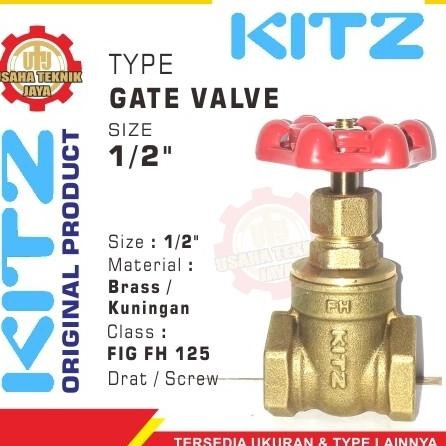 Jual Gate Valve 1/2 Inch Kitz Brass Kuningan Original New Stok | Shopee Indonesia