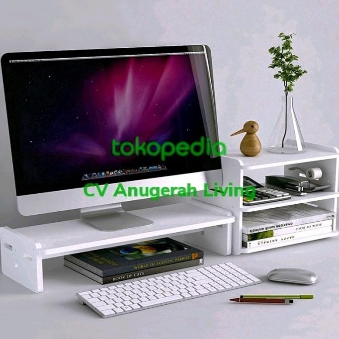 Jual Adjustable Stand Monitor Riser Dudukan Laptop Meja Imac Macbook ...