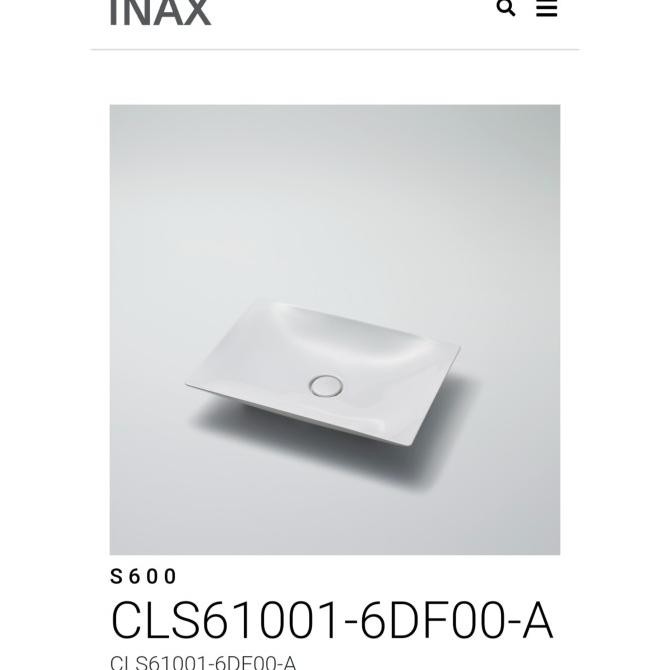 Jual Inax S600 Cls61001-6Df00-A Cerafine Vessel Basin New Stok | Shopee ...