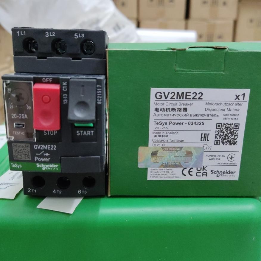 Jual Thers gv2-me22 gv2 me22 gv2me22 20-25A Schneider gv2me 22 Motor ...