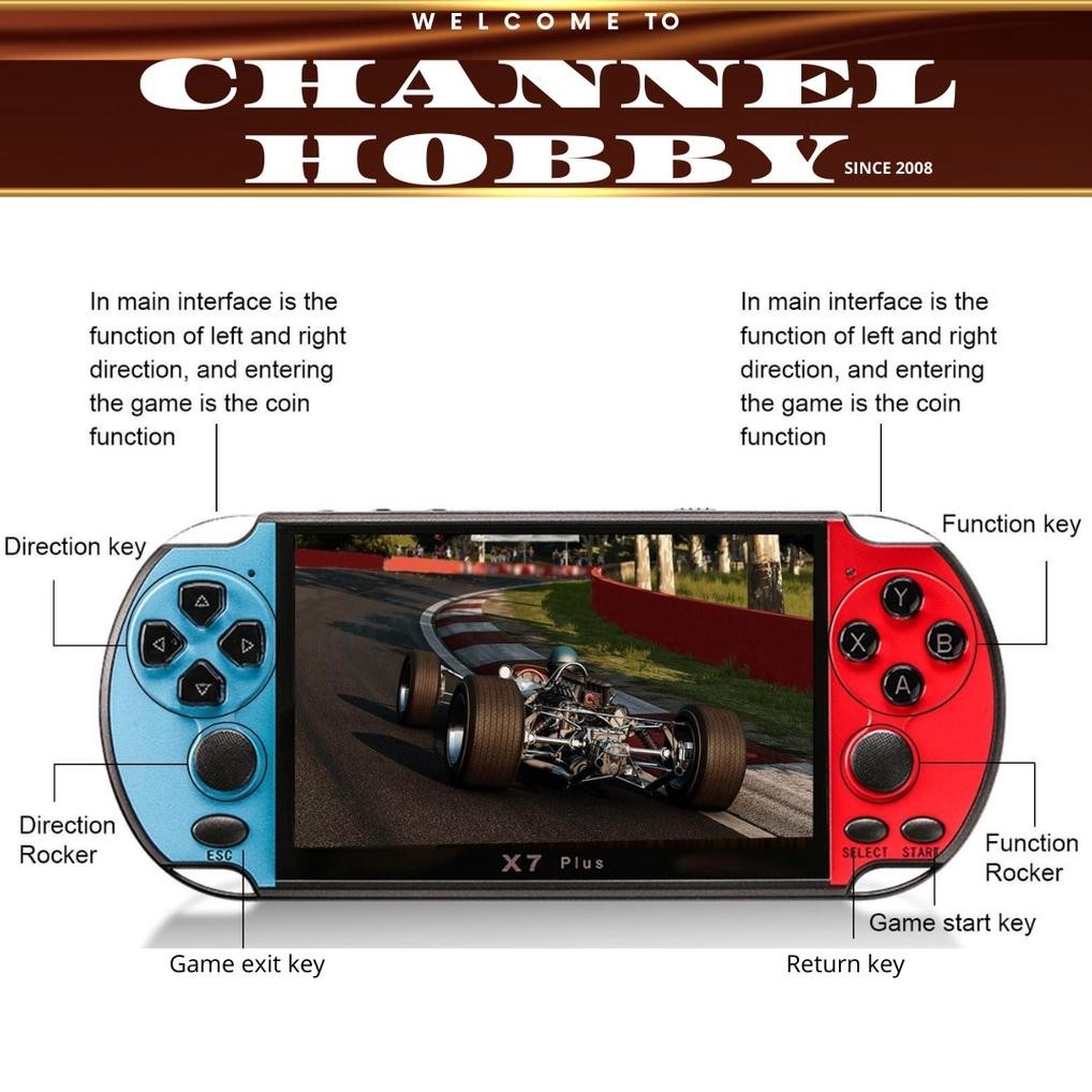 Jual Banana Tech X12 Plus 7 " Game Retro Built-In 10000 + Game Layar ...