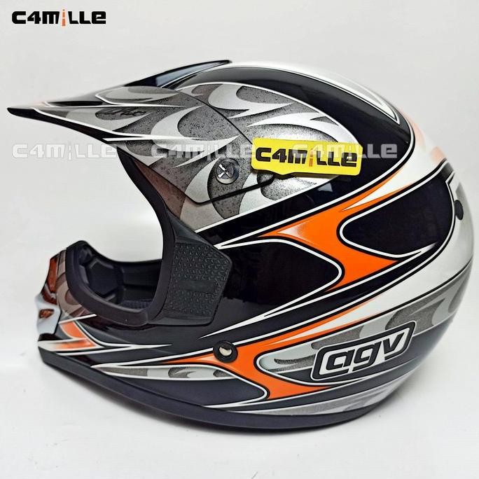 Jual HELM AGV RC5 PRO E2205 MULTI FLASH BK ORANGE SIL FULL FACE TRAIL ...