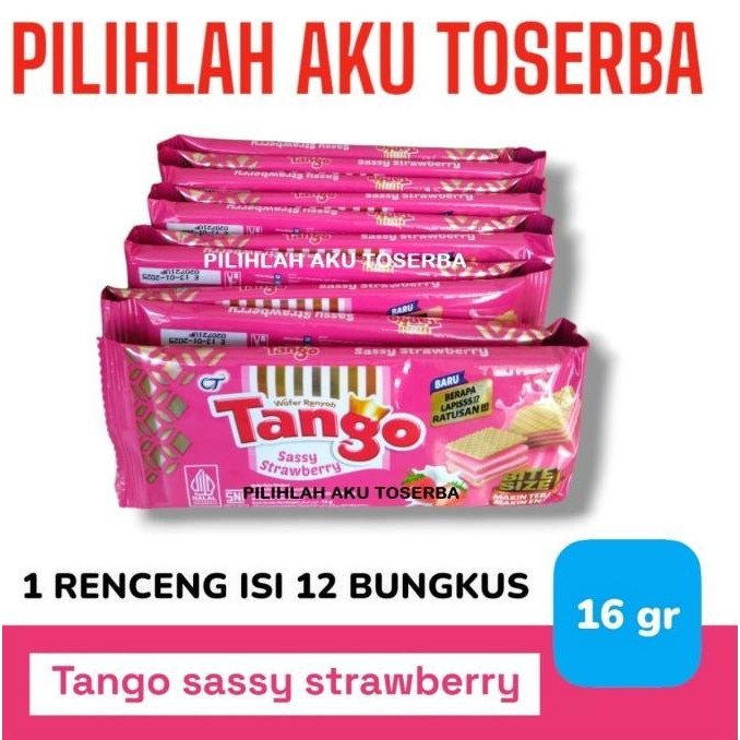 Jual Grosir Tango Wafer Sassy Strawberry - ( Harga 1 Dus Isi 12 Renceng ...