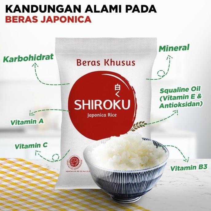 Jual BERAS SHIROKU 5 KG JAPONICA RICE / BERAS JEPANG NO 1, BERAS ...