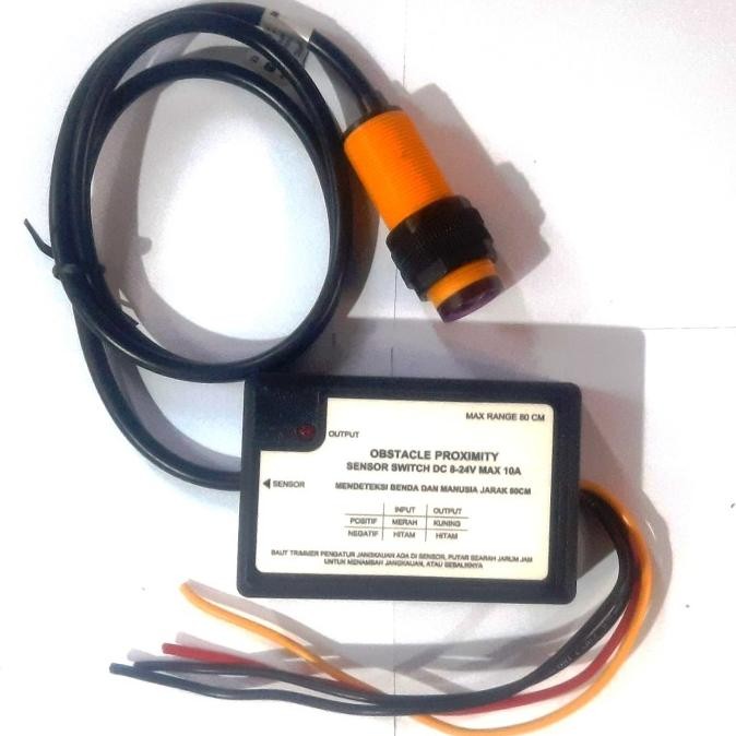 Jual Sensor Deteksi Benda 80Cm Dc 12V 8-24V Saklar Jarak Proximity ...