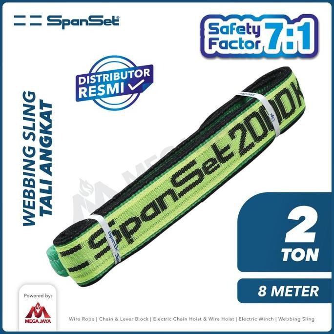 Jual SPANSET Webbing Sling Belt / Tali Angkat 2 Ton x 8 Meter liquid ...