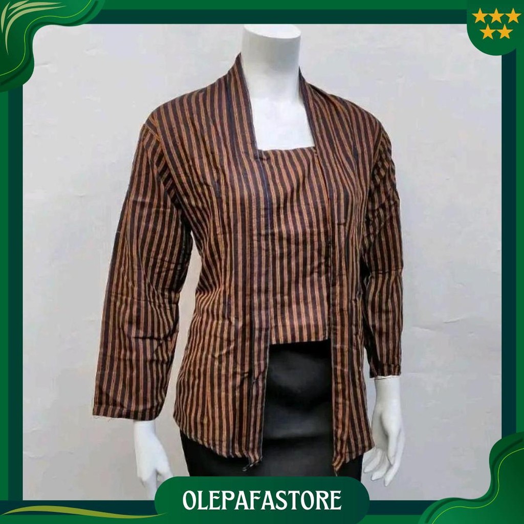 Jual Baju Kutubaru Kebaya Lurik Wanita Dewasa Kutubaru Lurik Garis Kecil Ori | Shopee Indonesia