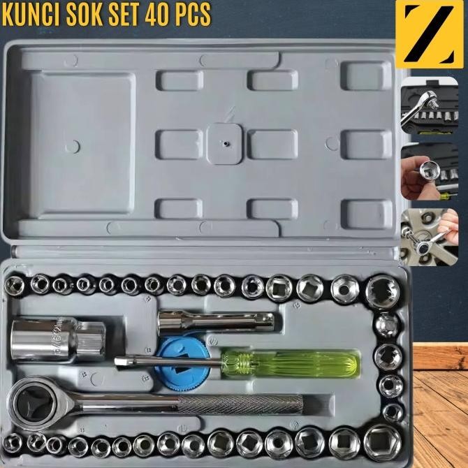 Jual Kunci Sok Shock 40 Pcs AIWA Multipurpose Combination Socket Wrench Set by Inspire id ...
