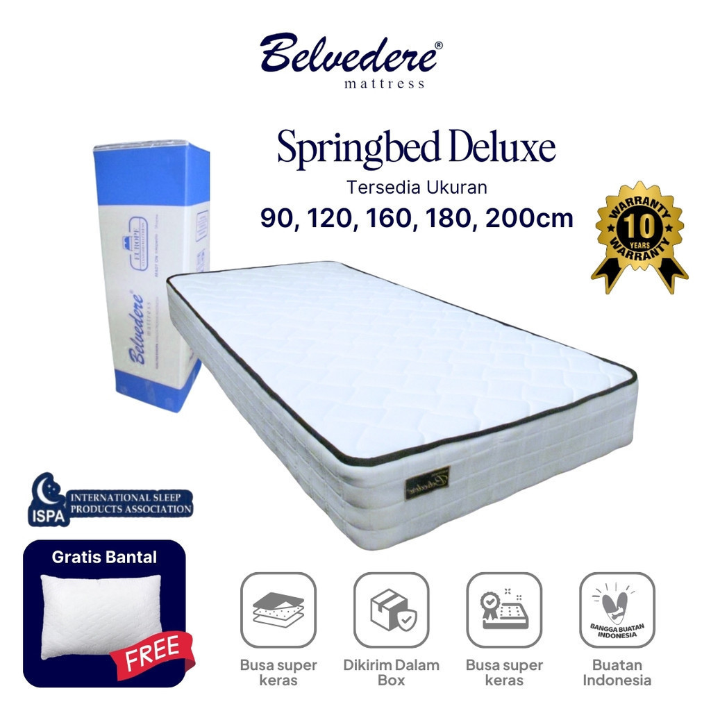 Jual Belvedere Springbed Deluxe dalam Box Free Bantal / Bonel Spring ...