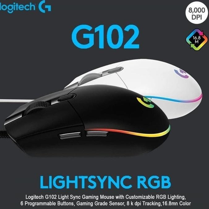 Jual Original Logitech G102 Lightsync Gaming Mouse | Shopee Indonesia