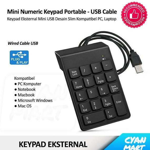 Jual NUMPAD NUMERIC KEYPAD KEYBOARD NUMERIK EXTERNAL USB UNIVERSAL ...