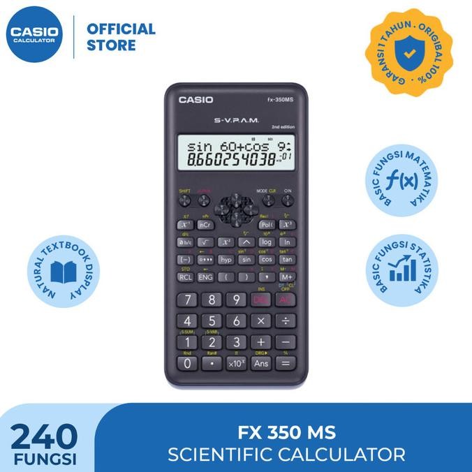 Jual CASIO FX-350MS 2nd Ed - Kalkulator Sekolah - Scientific - 240 ...