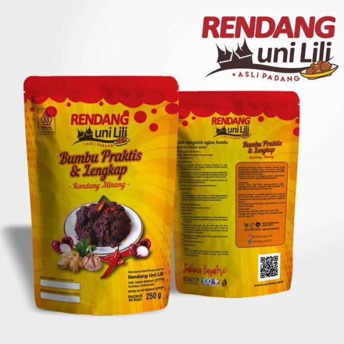 Jual Bumbu Rendang Instan TANPA TAMBAH SANTAN Kemasan 250gr By UNI LILI NLS | Shopee Indonesia