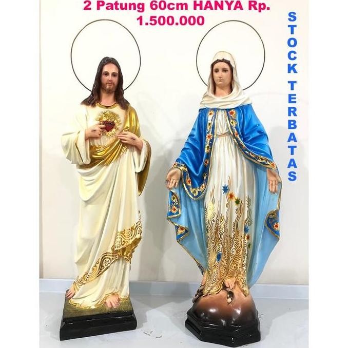 Jual Produk Baru!! Patung Tuhan Yesus Hati Kudus Batik+Patung Bunda ...