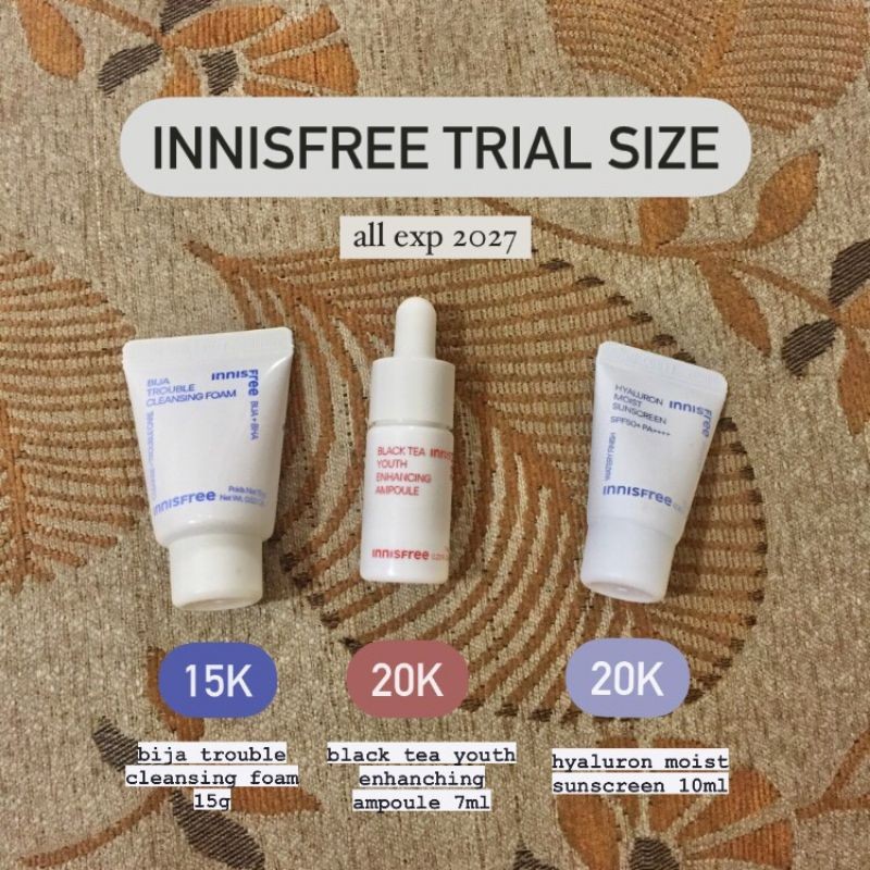 Jual wts innisfree trial kit sample mini size black tea youth ...