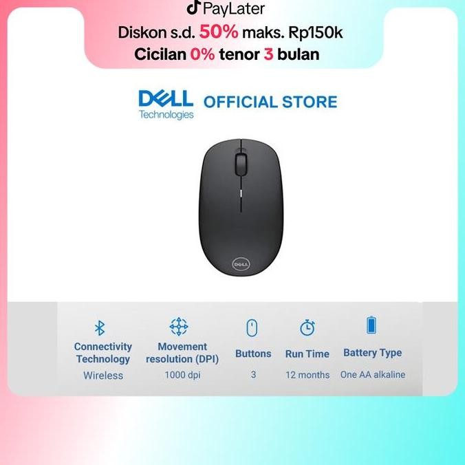 Jual Dell Optical Wireless Mouse Wm126 - Black New Stok | Shopee Indonesia