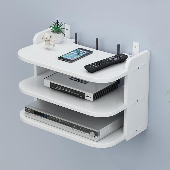 Jual Rak Dinding Tempel Minimalis Ambalan Tempat Set Top Box DVD Modem ...