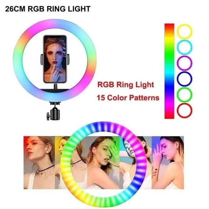 Jual Ring Light RGB LED Rainbow 26CM CXB RGB 260 Lampu Selfie Studio Foto | Shopee Indonesia