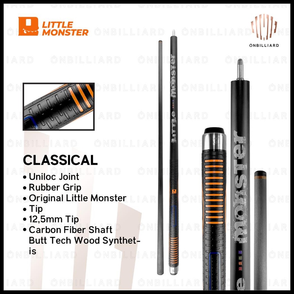 Jual LITTLE MONSTER CLASSICAL CUE STICK PLAY BILLIARD CARBON LOW ...