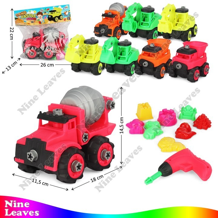 Jual Mainan Anak DIY Truk Konstruksi + Obeng dan Cetakan Pasir DIY Sand ...