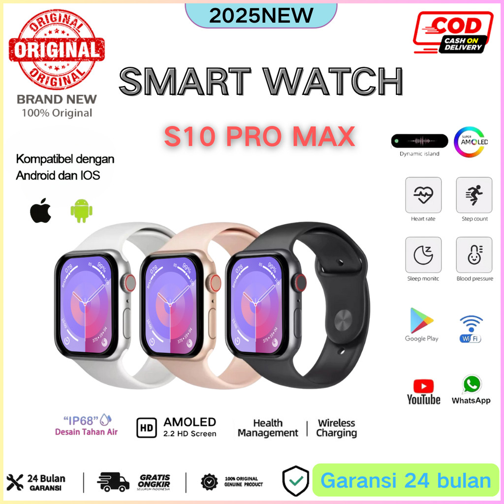 Jual 【COD100%Ori】Smart Watch S10 Pro Max Layar Super Retina OLED 2,3 in ...