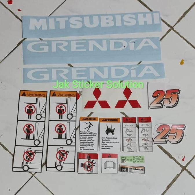 Jual Stiker Forklift Mitsubishi 25 (2,5 Ton) Grendia Ready | Shopee ...