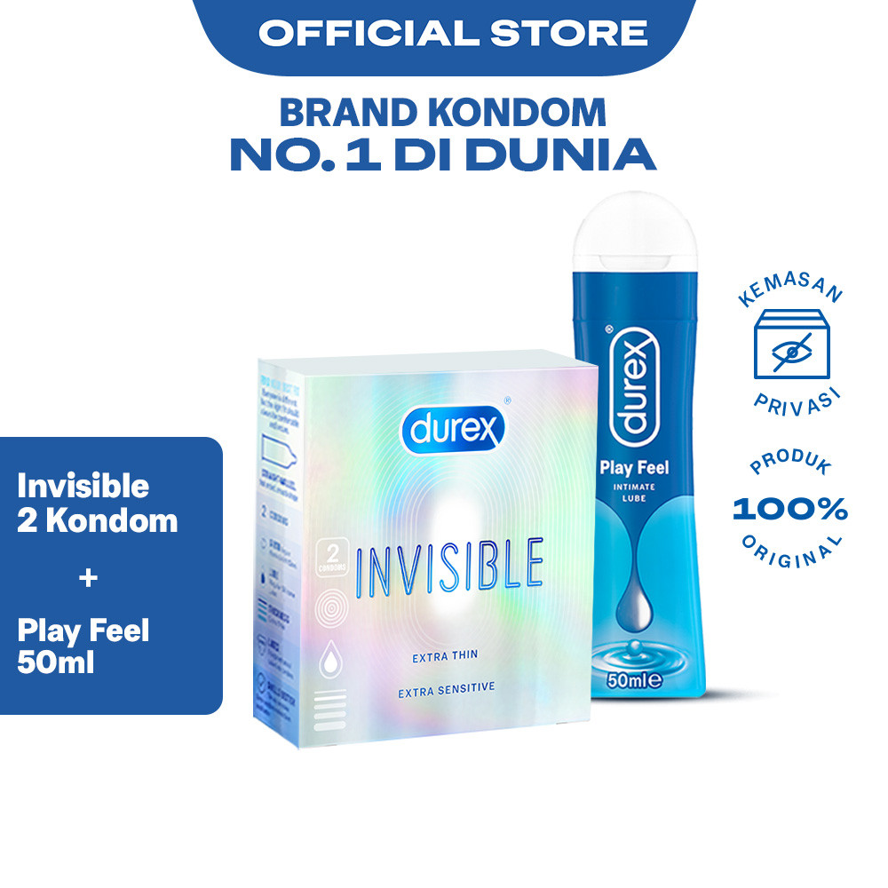Jual Durex Invisible 2s + Lube Playfeel Lubricant 50ml - Kondom Tipis ...