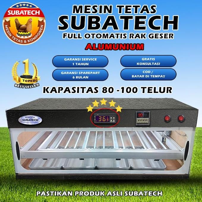 Jual SUBATECH Mesin Tetas Full Otomatis Rak Geser 80 100 Telur Ayam ...