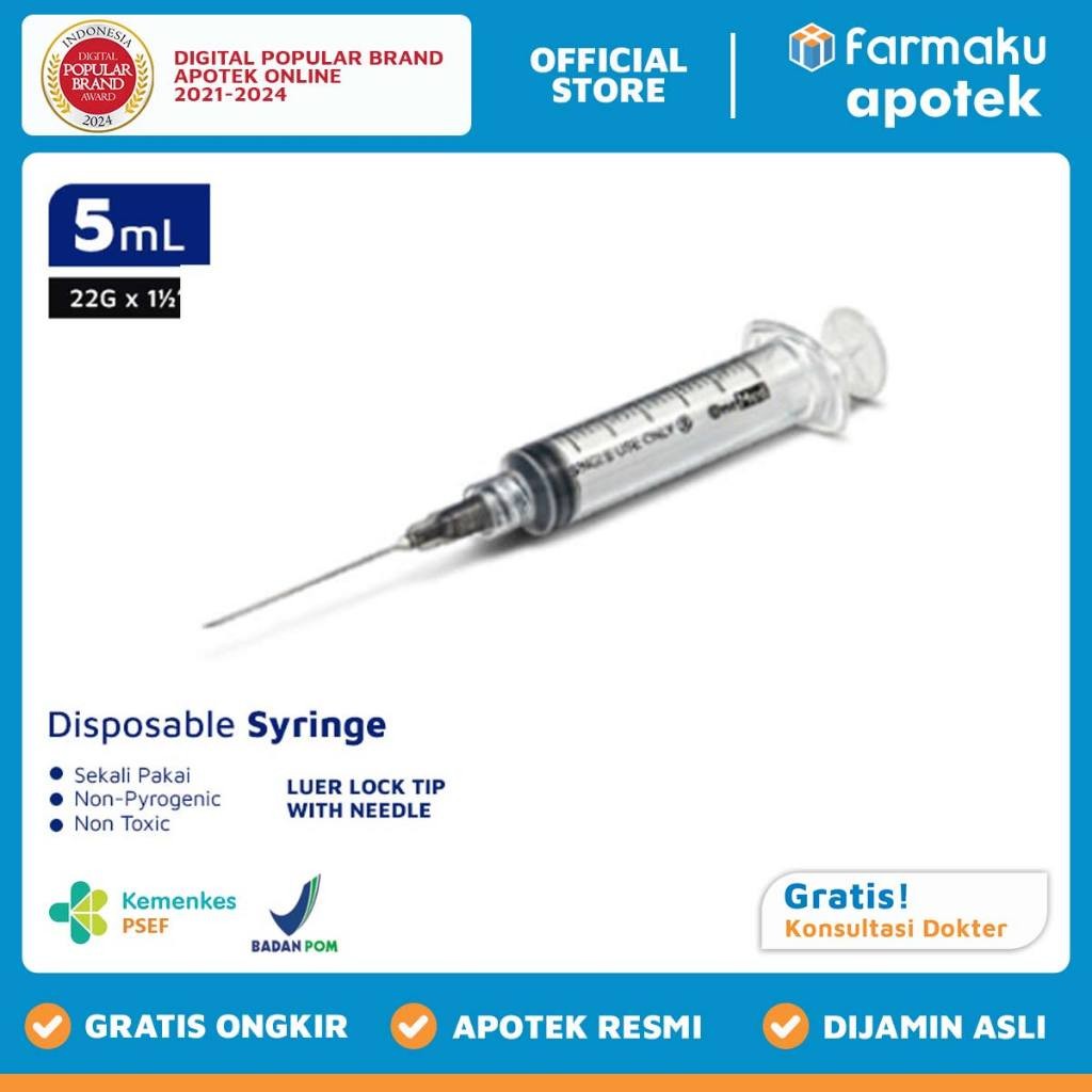 Jual Onemed Syringe Spuit 5 cc 1 Pcs - PSG | Shopee Indonesia