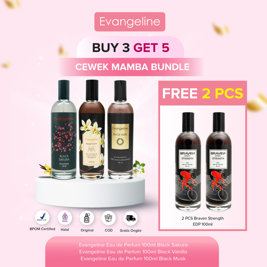Jual [BUY 3 GET 5] Cewek Mamba Bundle | Evangeline Black Sakura, Black ...
