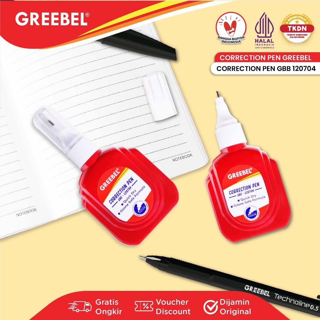 Jual GREEBEL Correction Pen Cair Tip Ex / GBC 120704 (PCS) Stipo Tip-Ex ...