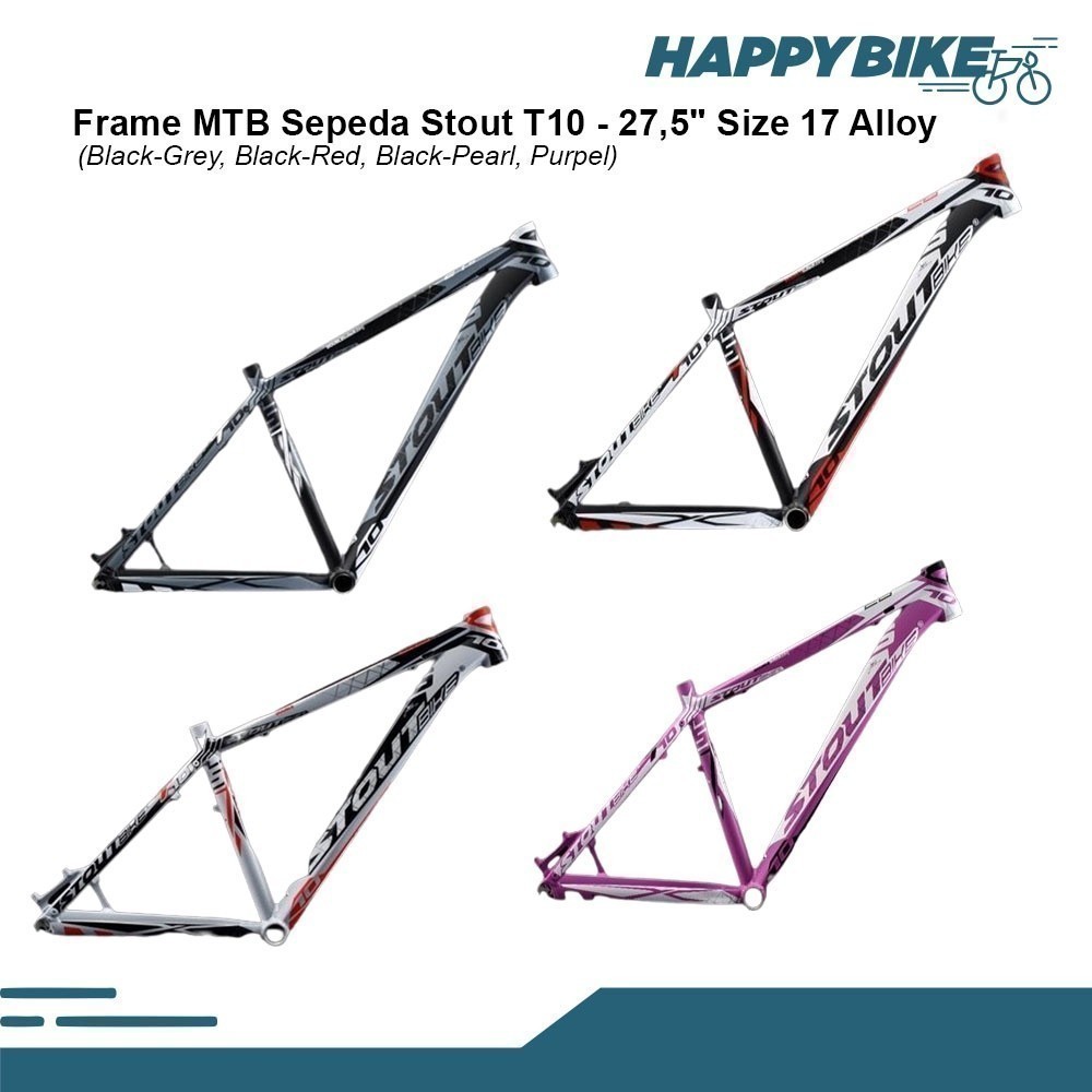 Jual HAPPY BIKE FRAME MTB SEPEDA STOUT T10 27,5" Size 17 Alloy ...