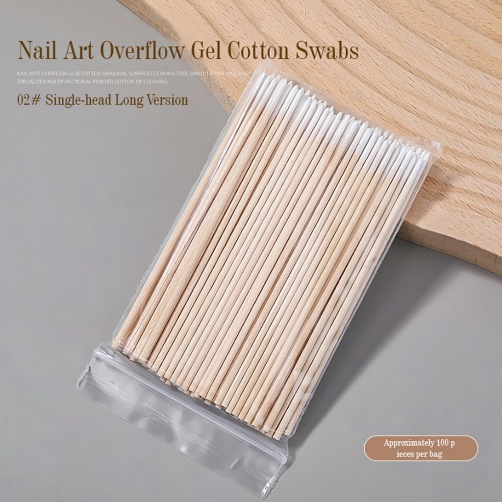 Jual Nail Art Overflow Gel Cotton Swabs | Tusuk Giigi Atas Bawah ...