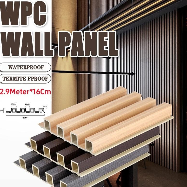Jual 2.9Meter*16Cm Wood WPC Wall panel Dekorasi Dinding Anti Rayap Dan Anti Air WPC Aestetic ...