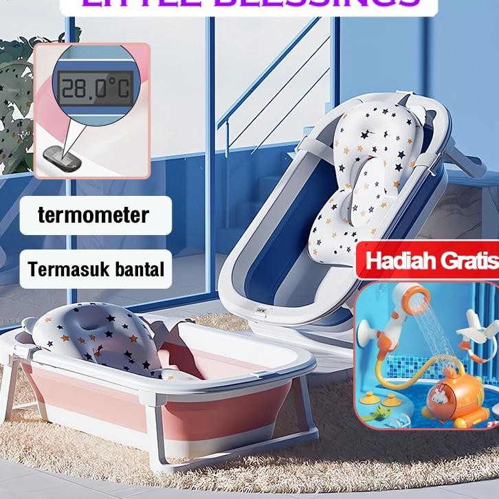 Jual Free Hipg Foldable Baby Bath Tub Dengan Termometer Ba Mandi Bayi ...