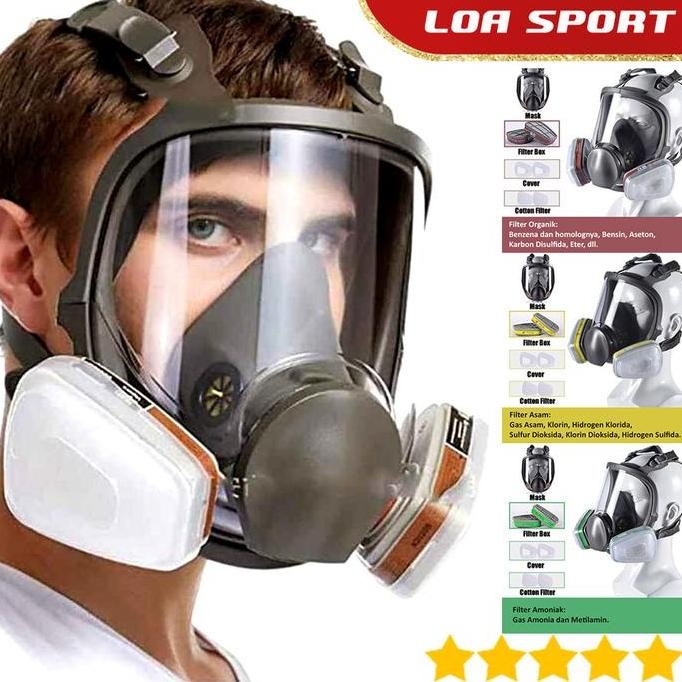 Jual HARGA DISC - Masker Gas Respirator Full Face 6800 Organik Asam ...