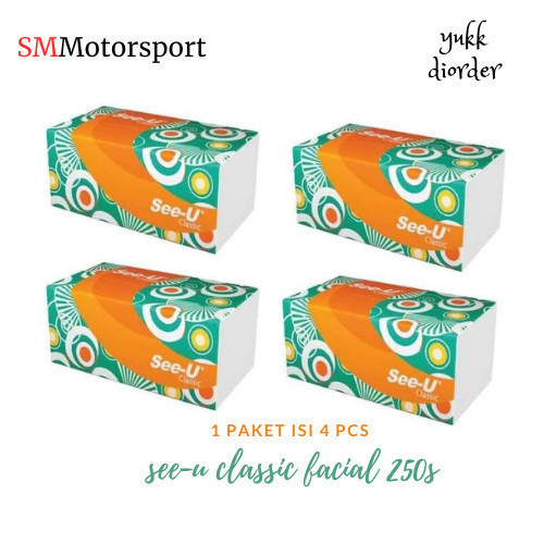 Jual Paket 4 Pcs Tissue See-u SEEU Classic Facial 250 Sheet 2 Ply Tisu ...