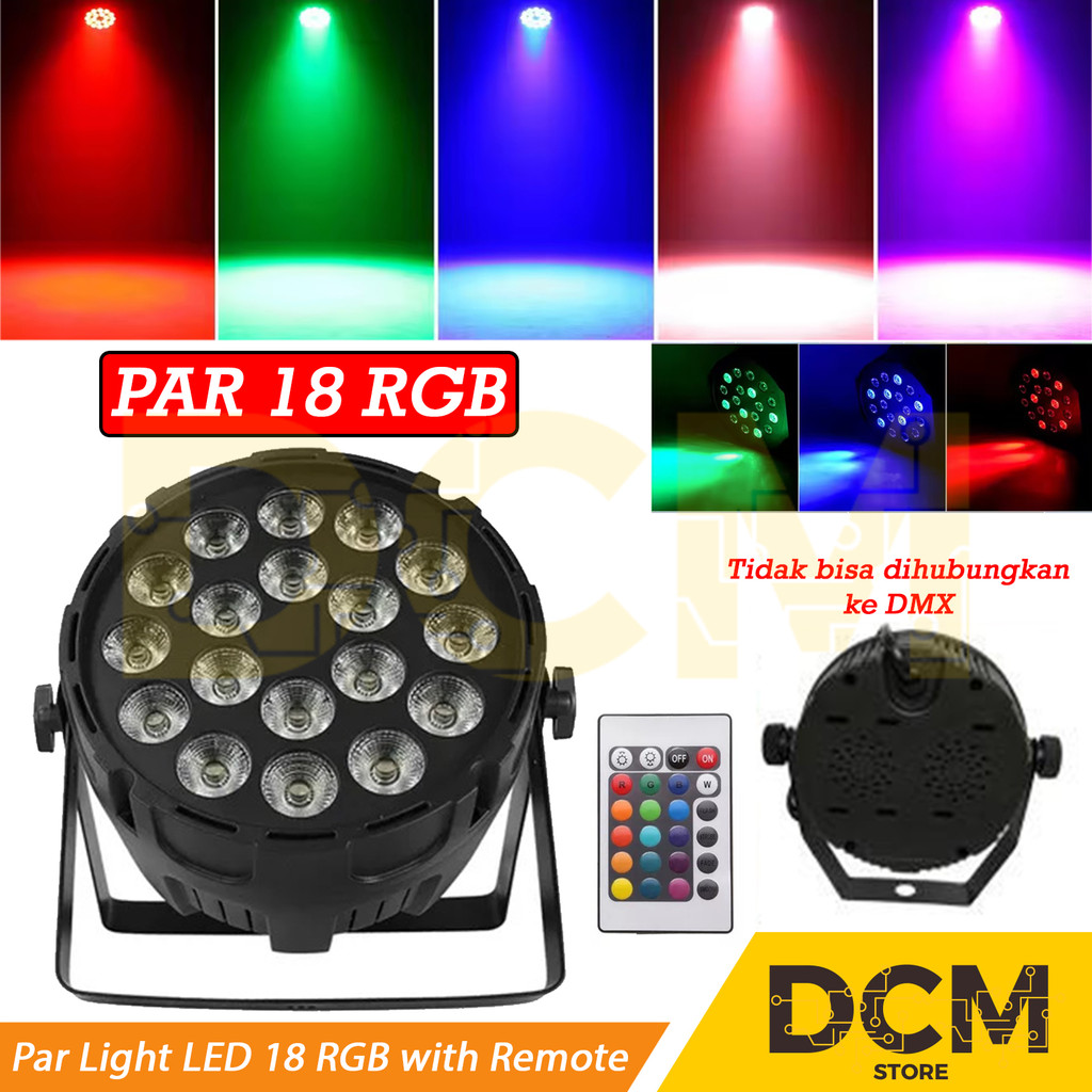 Jual Par Light LED 18 RGB Mini Stage with Remote Lampu Panggung LED PAR ...