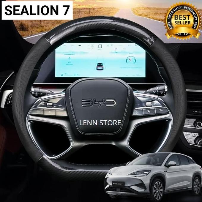 Jual NEW Cover Sarung Stir Carbon Mobil BYD SEALION 7 2025 2026 ...